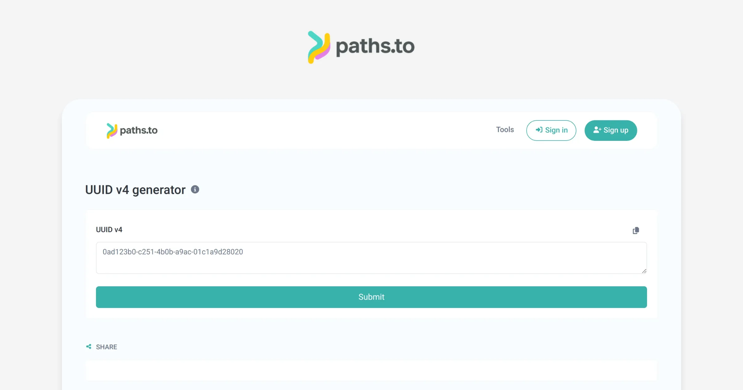 UUID v4 Generator - paths.to